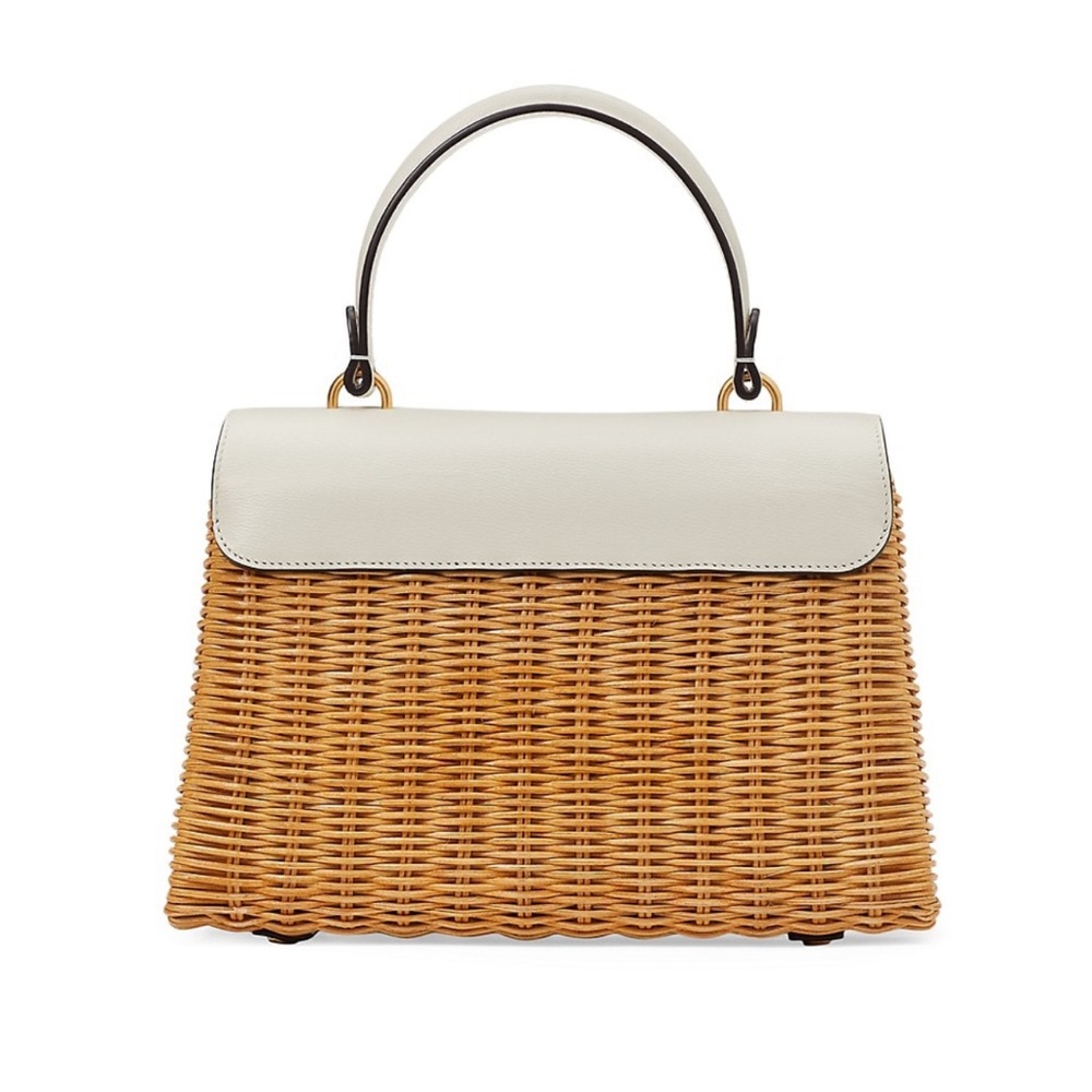 Kate Spade Medium Katy Wicker Top Handle Bag - Gem